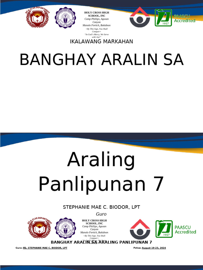 Banghay Aralin WEEK 7-12 | PDF