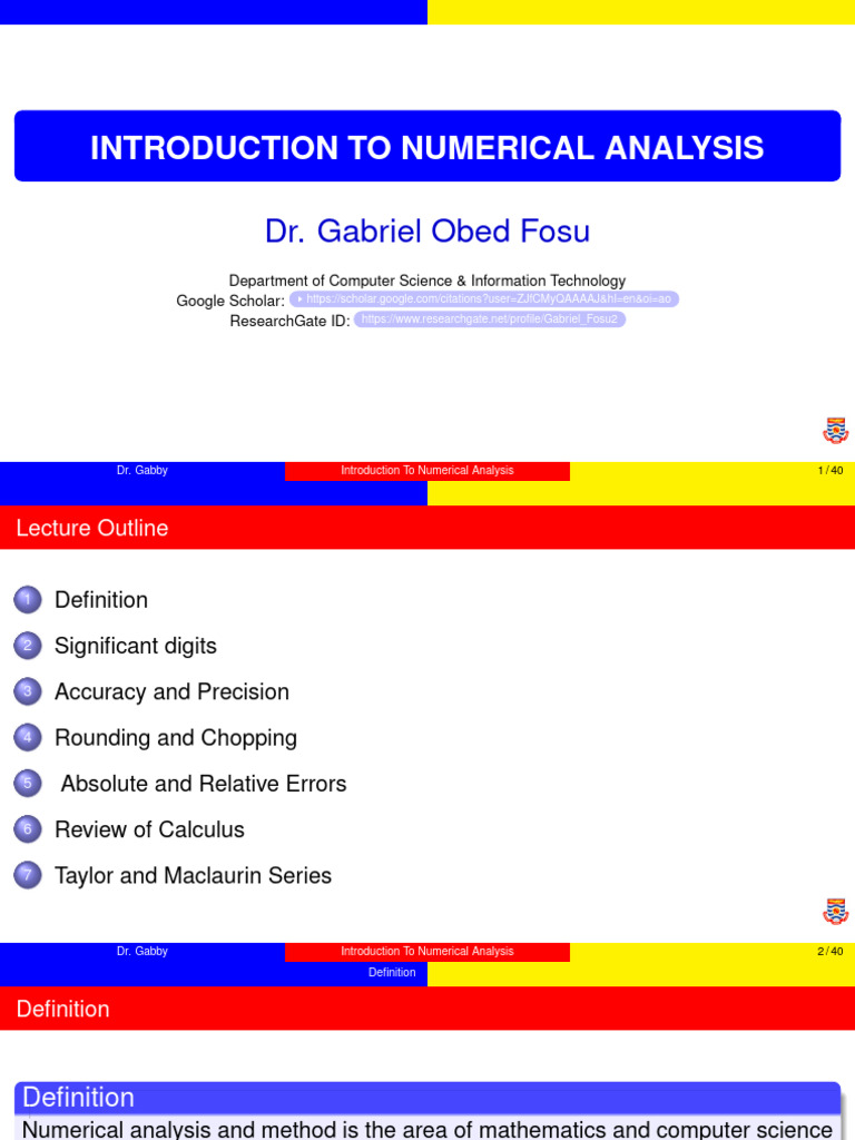 Numerical Analysis Introduction | PDF | Numerical Analysis | Significant Figures