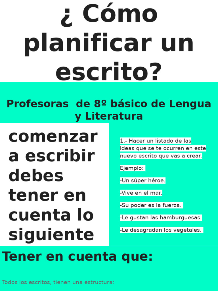 CLASE 1 Planificación de La Escritura 7mo Básico | PDF