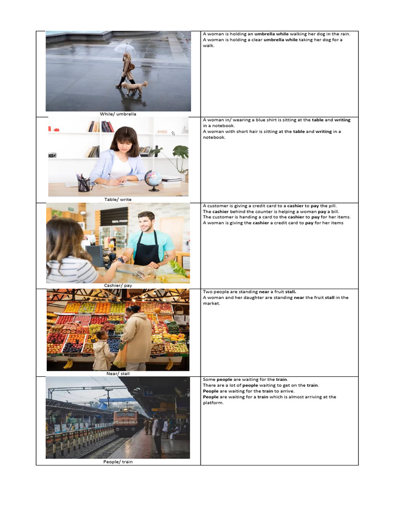 TOEIC WRITING (part 1) | PDF | Waiting Staff