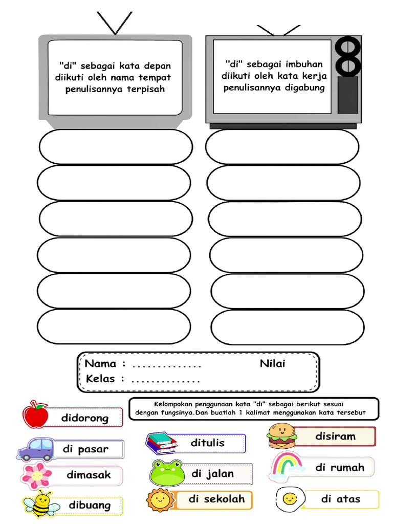 LKPD Kata Di | PDF