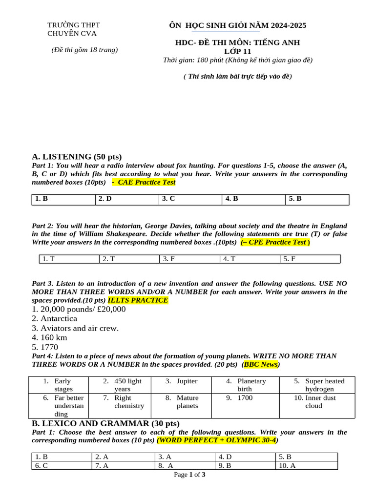 HDC- ĐỀ ON HSG | PDF | Word | Essays