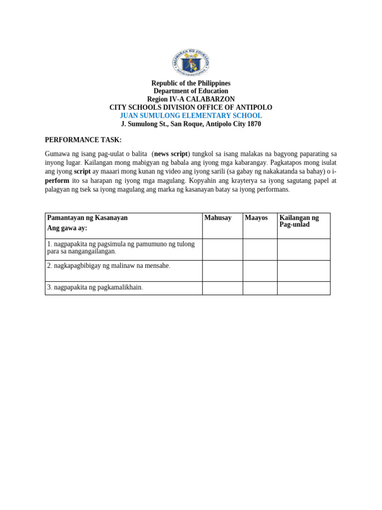 Q2-Week1-Performance Task | PDF