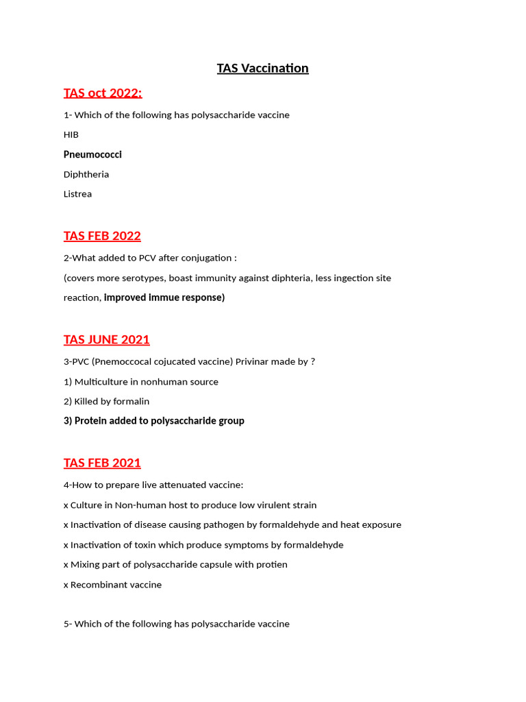 TAS Vaccination | PDF