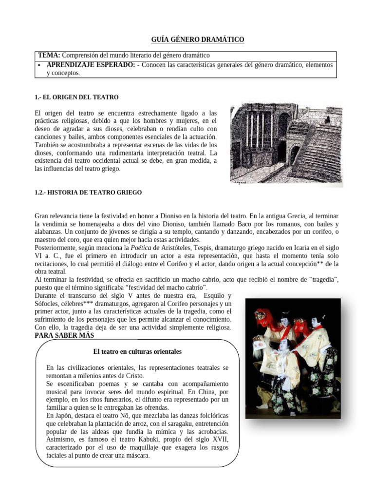 Guía Completa del Género Dramático | PDF | Teatro | Tragedia