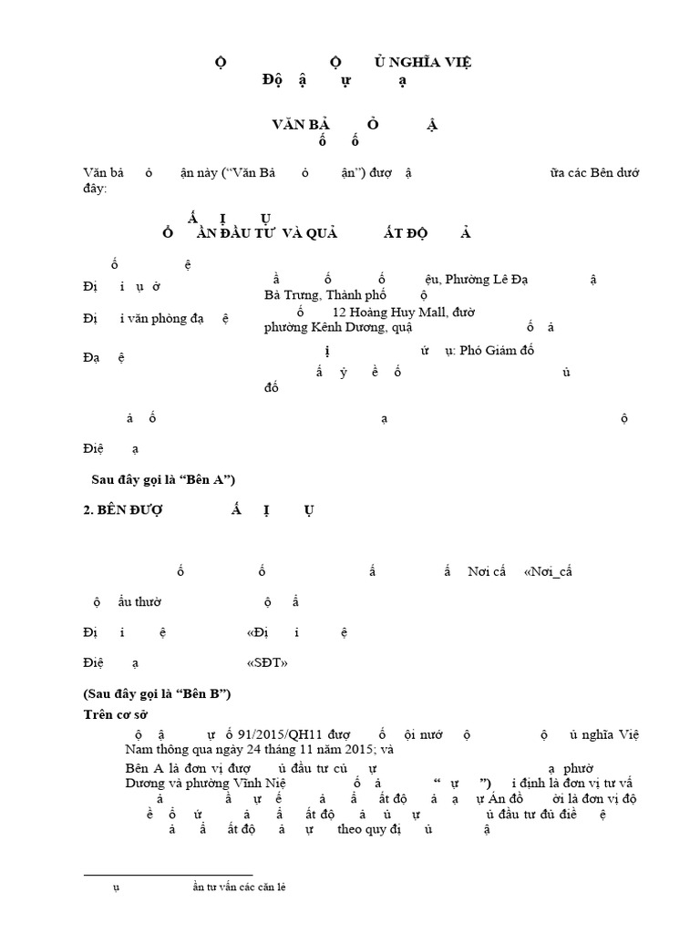 01.van Ban Thoa Thuan Chuan | PDF