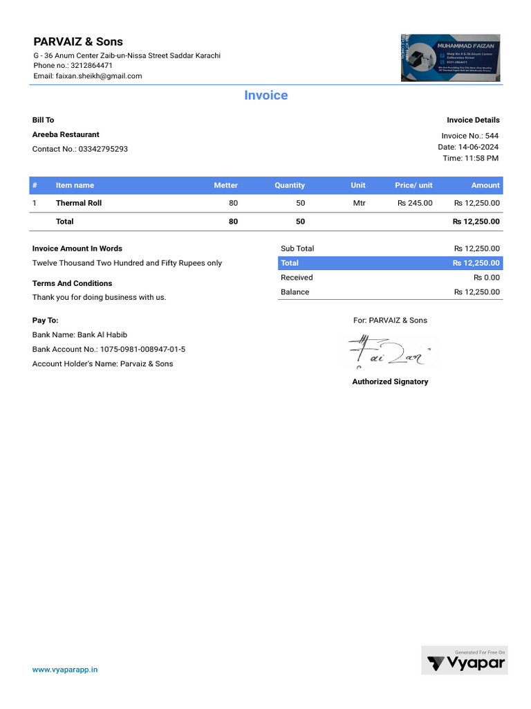 Areeba Restaurant 544 14-06-2024 | PDF
