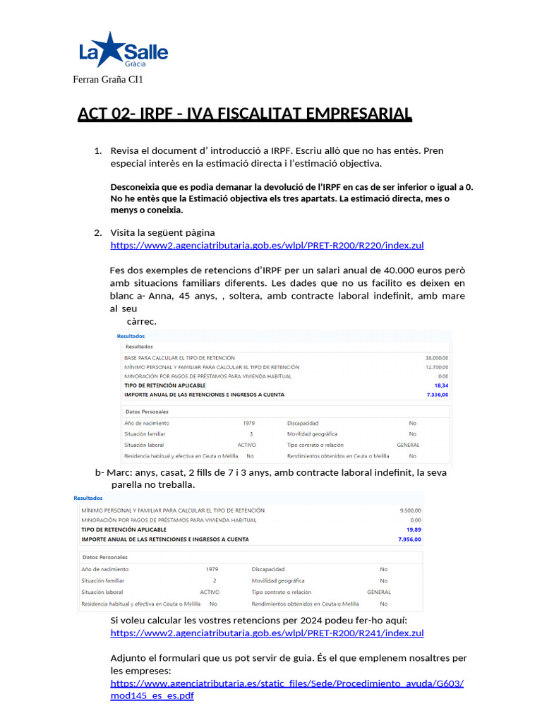 Act 02 Irpf - Iva Fiscalitat | PDF