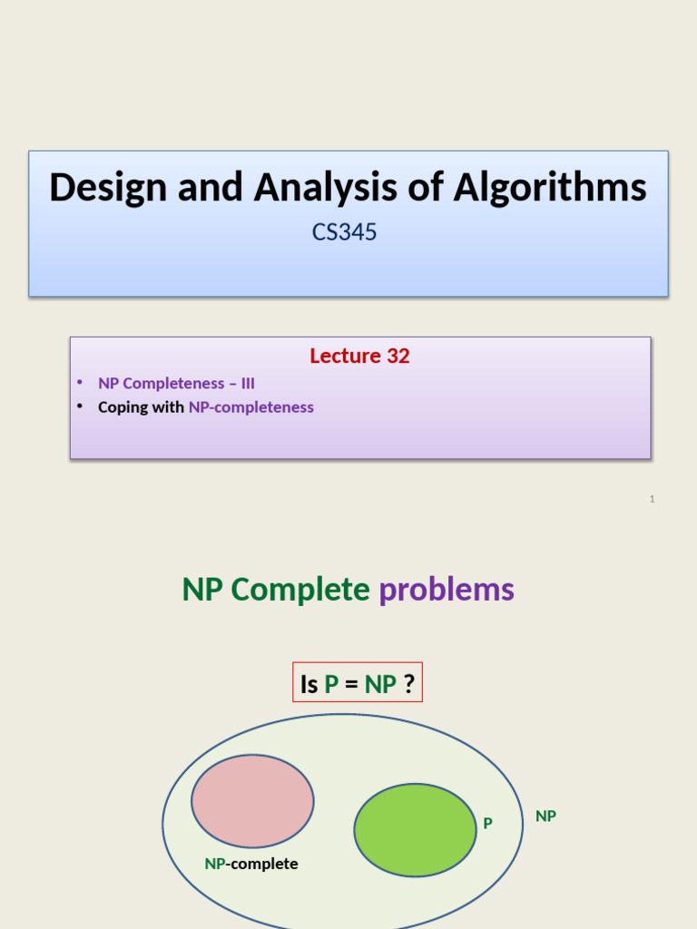 Lec32 CS345 | PDF | Vertex (Graph Theory) | Computational Problems