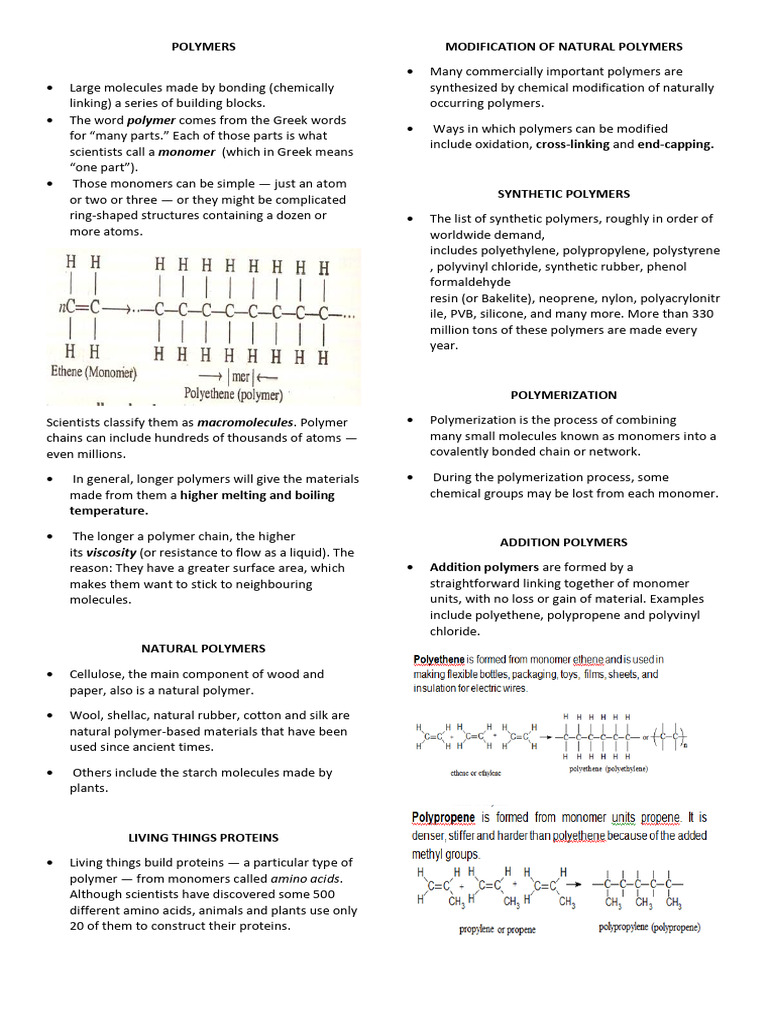 Chem- polymers | PDF | Polymers | Copolymer