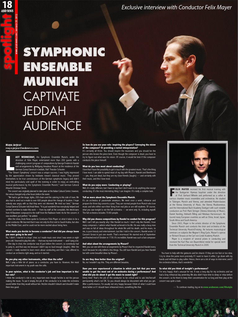 Felix Mayer | PDF | Conducting | Orchestras