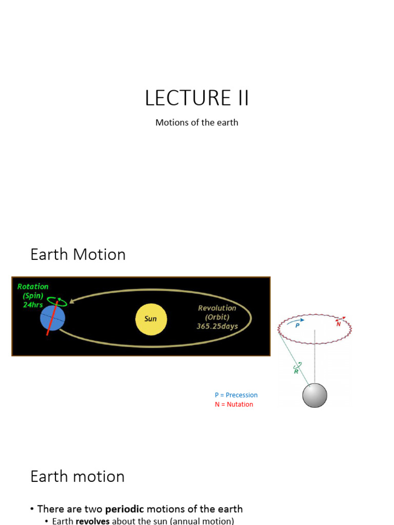 02 - Earth Motions | PDF | Rotation | Earth