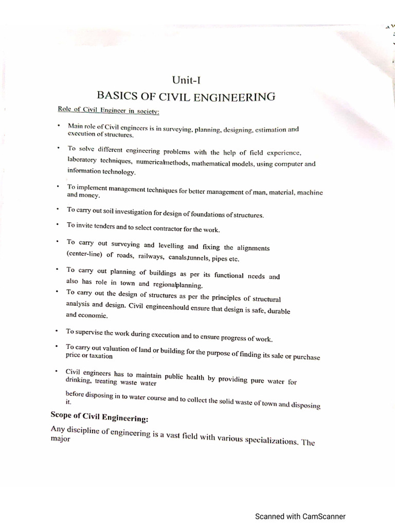 Bcme (Civil) Unit-1 | PDF