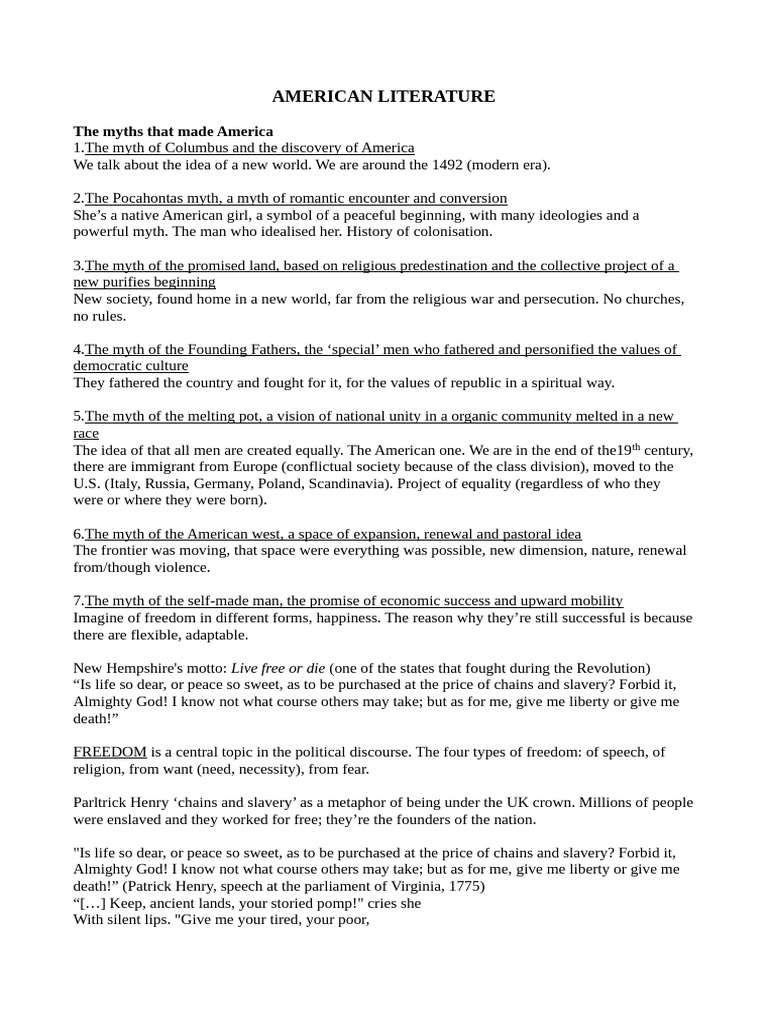 American Literature 1 | PDF | Christopher Columbus