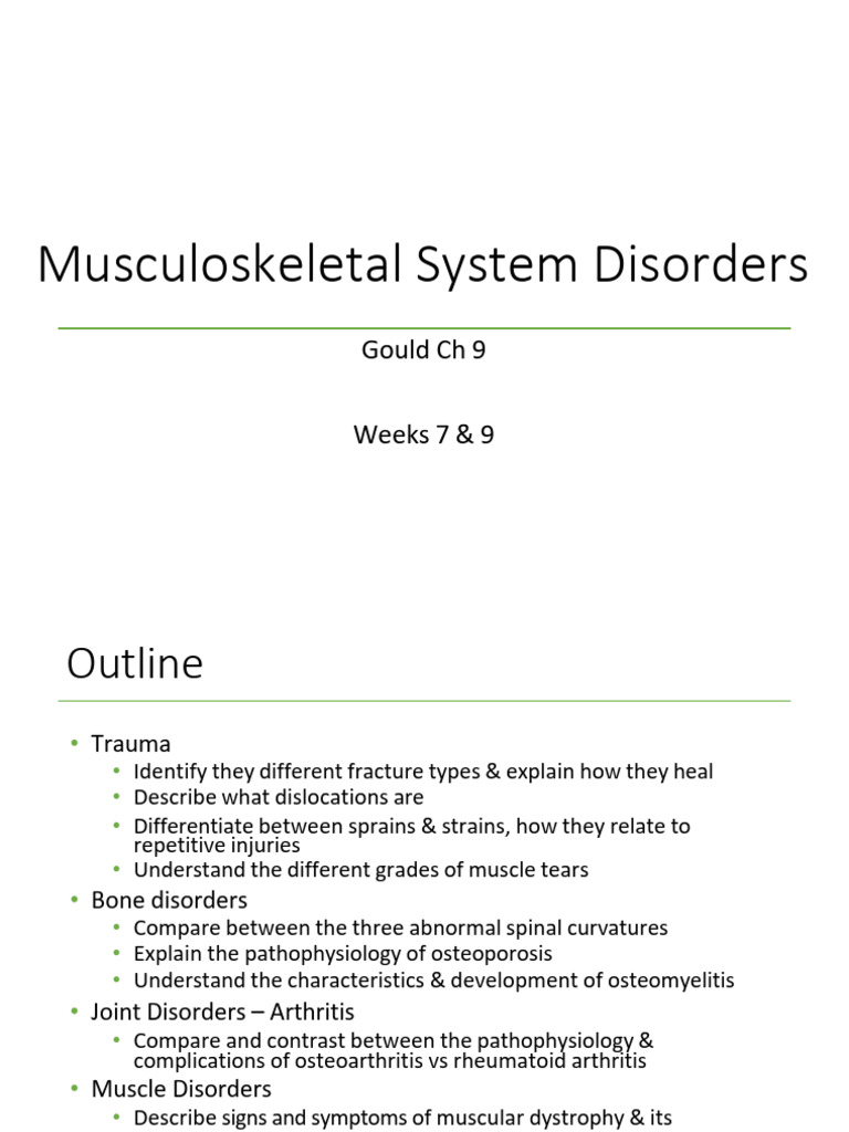 Lect7&9 MSK Disorders Week 7 | PDF | Bone | Osteoblast