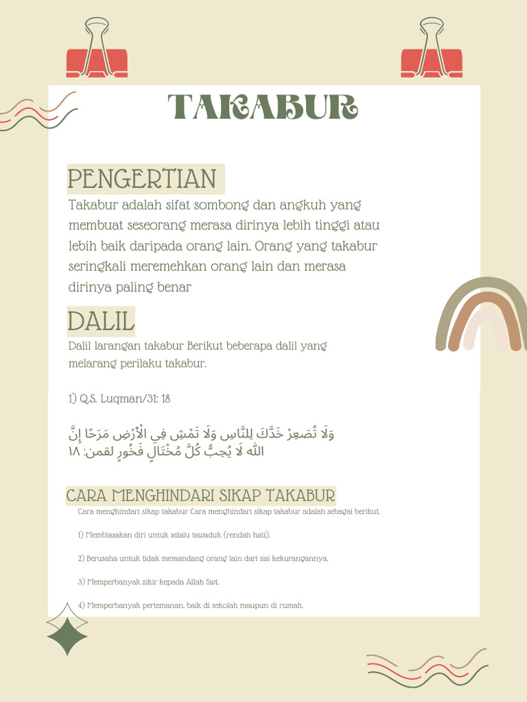 Pengertian Takabur | PDF | Karier & Perkembangan