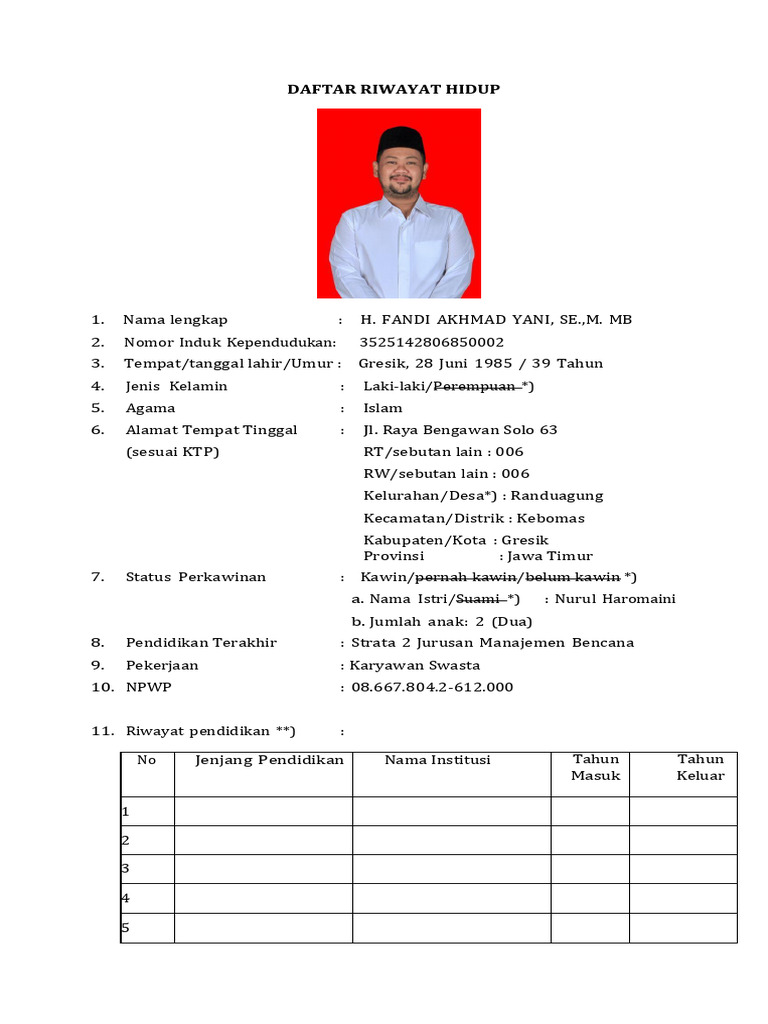 CV Gus Yani | PDF