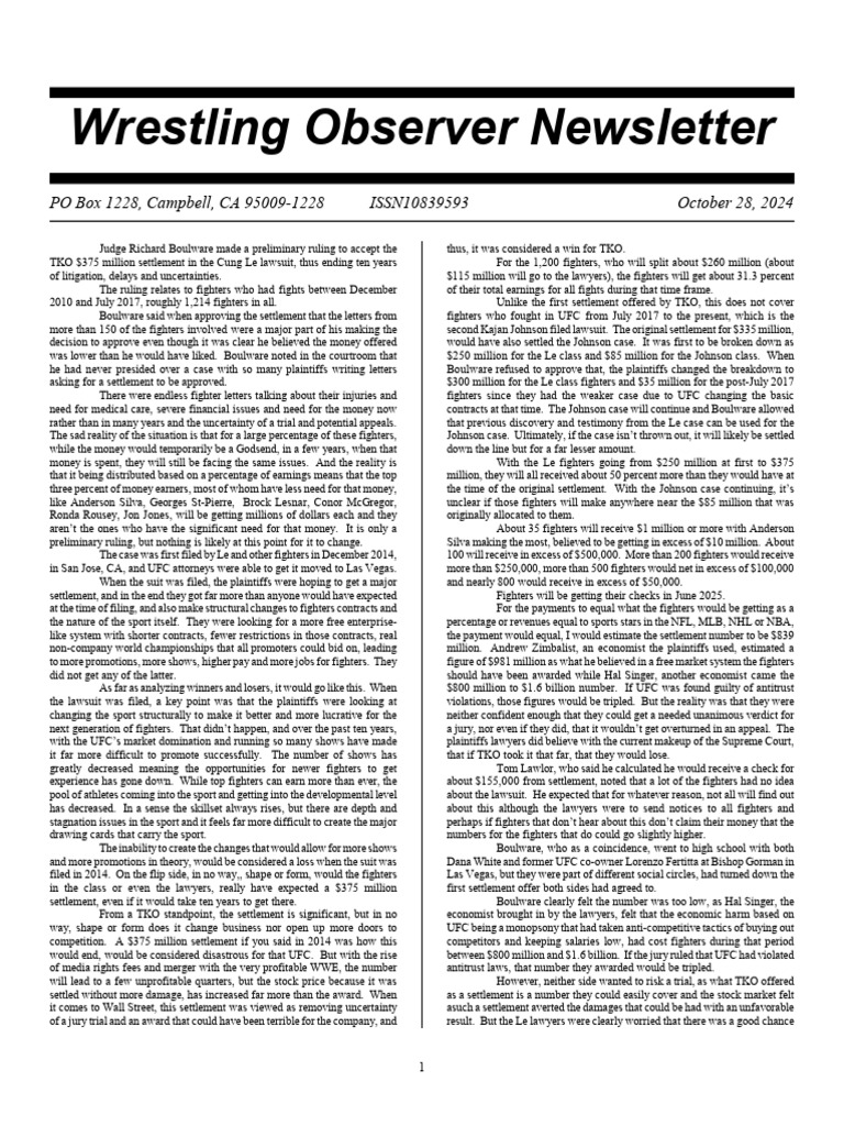 won102824 | PDF | Wwe | Professional Wrestling