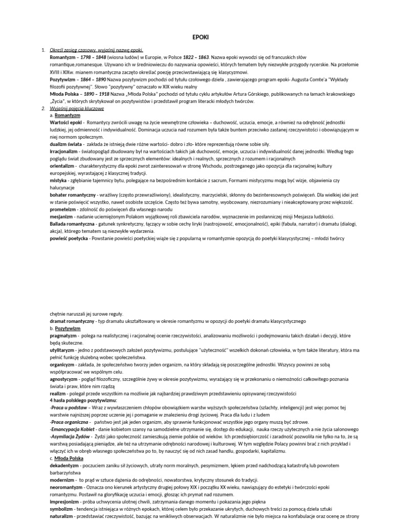 EPOKI Literackie | PDF