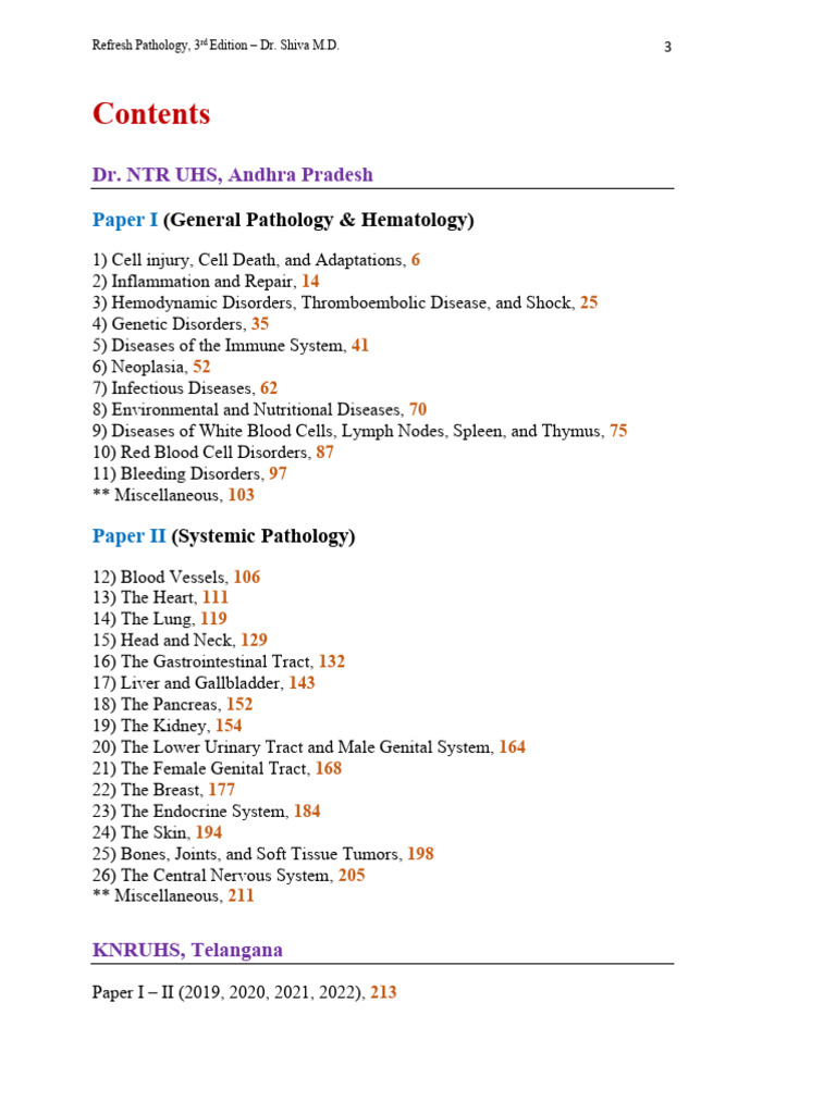 Refresh Pathology 3rd Ed Important For Proff Exam (1) - Organized | PDF ...