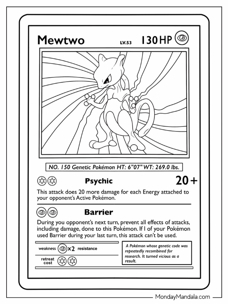 Mewtwo Pokemon Card Barrier Attack | PDF