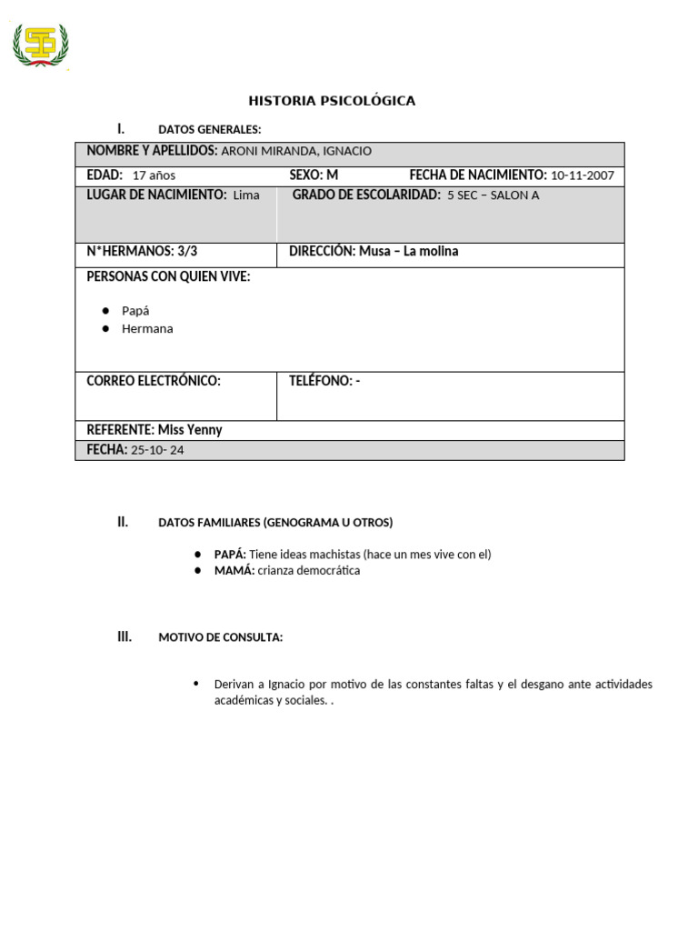 Aroni Miranda | PDF | Sicología