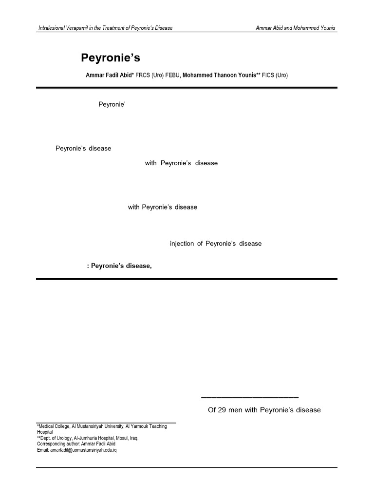 02 Intralesional Verapamil Injection in The Treatment of Peyronies ...