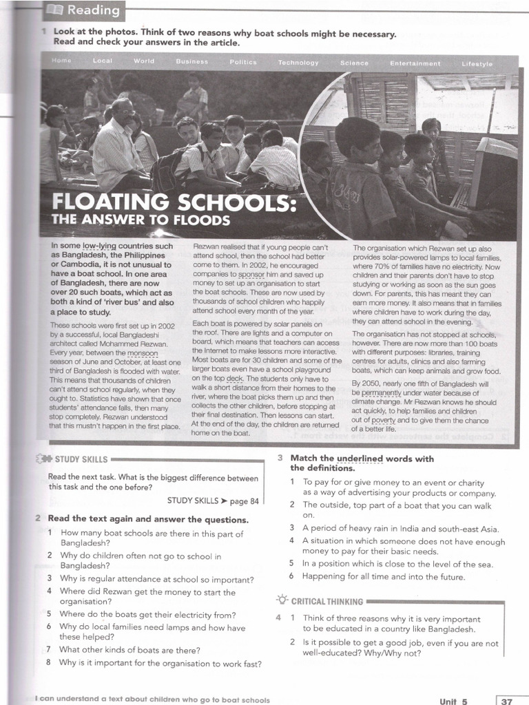 Floating Schools, Floods B1 | PDF