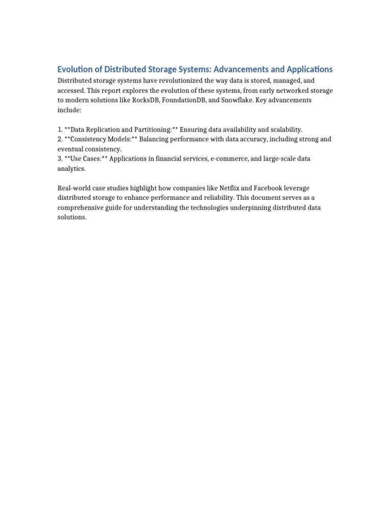 Enhanced Evolution of Distributed Storage Systems | PDF