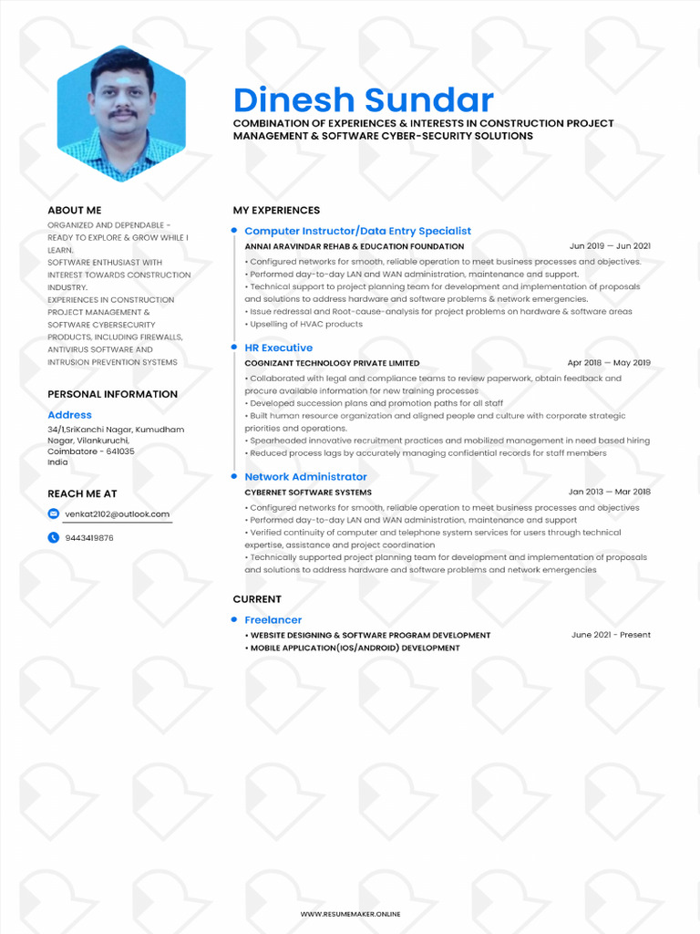 Dinesh Sundar Resume | PDF