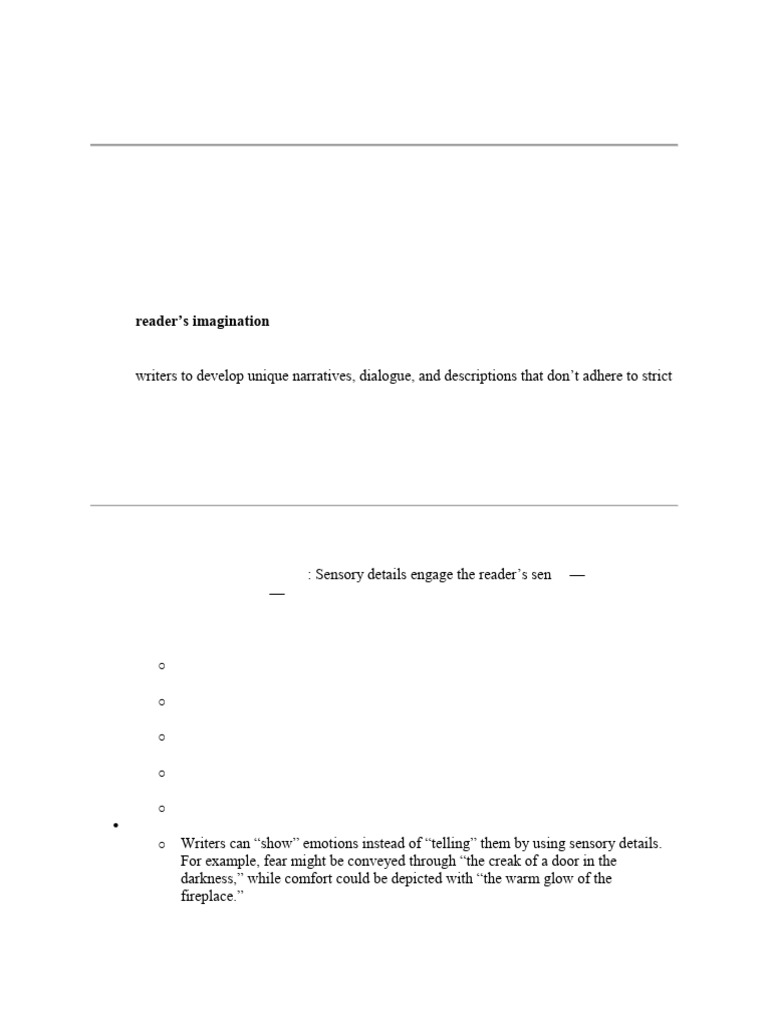 Creative Writing Essentials Guide | PDF | Poetry | Senses