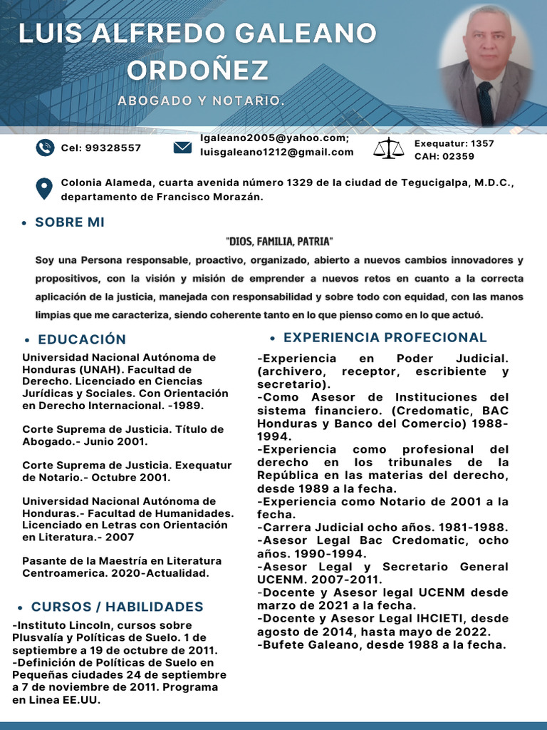 Curriculum Luis Galeano | PDF | Política | Derecho