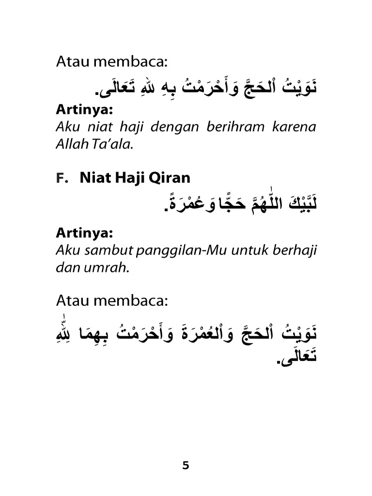 Niat Haji Qiran | PDF