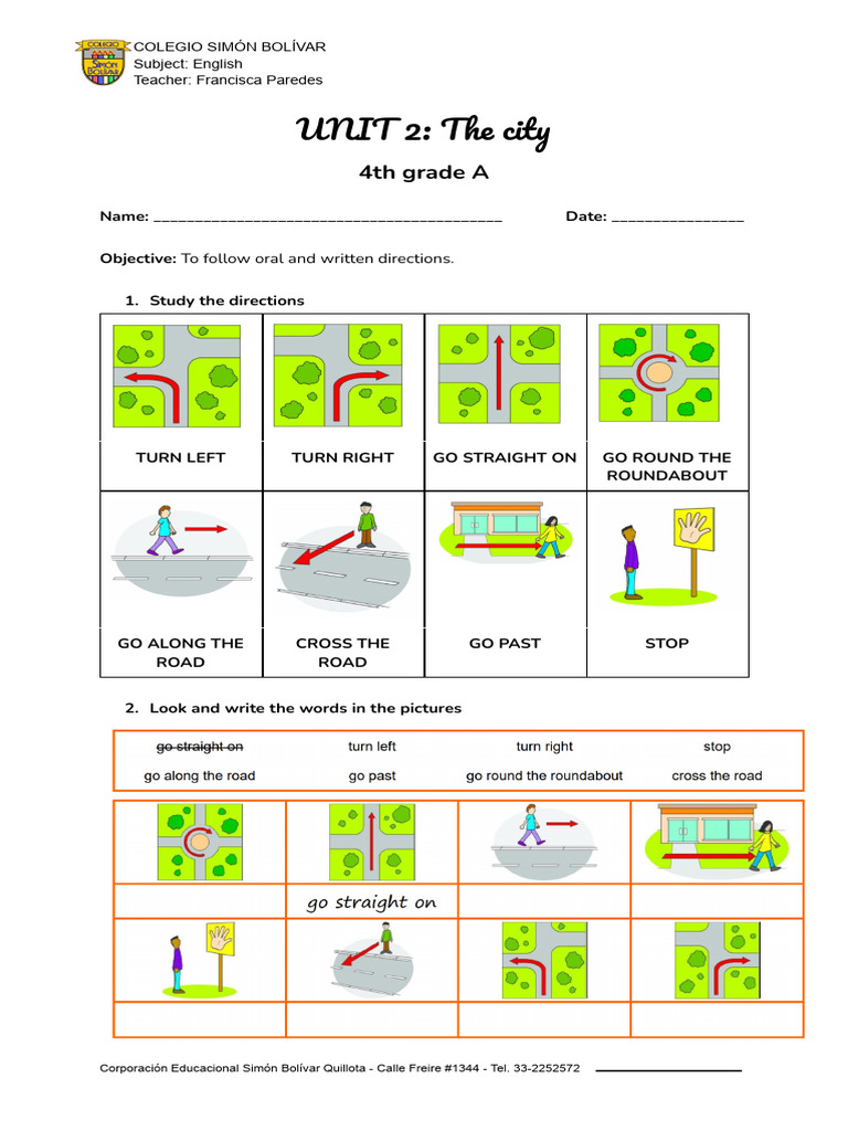 Worksheet 3 - Giving Directions | PDF