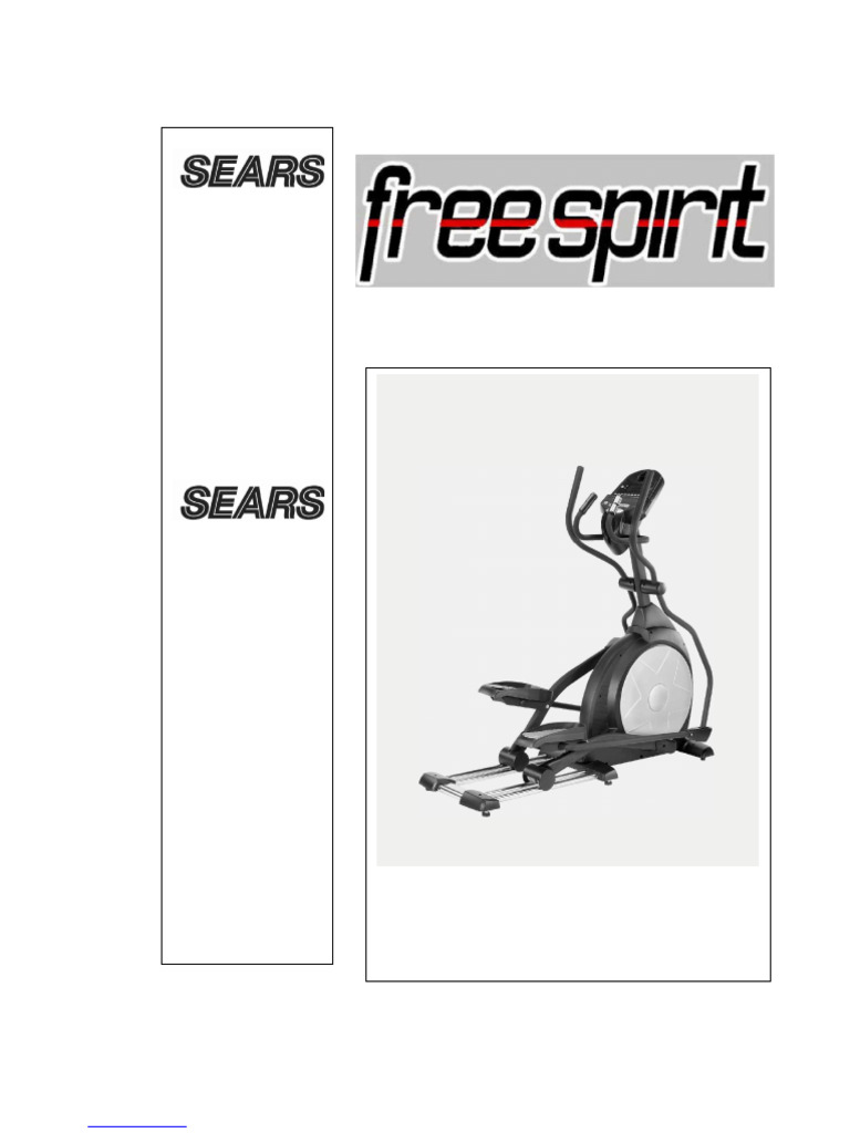 Free Spirit Elliptical Owner's Manual | PDF | Screw | Aerobic Exercise