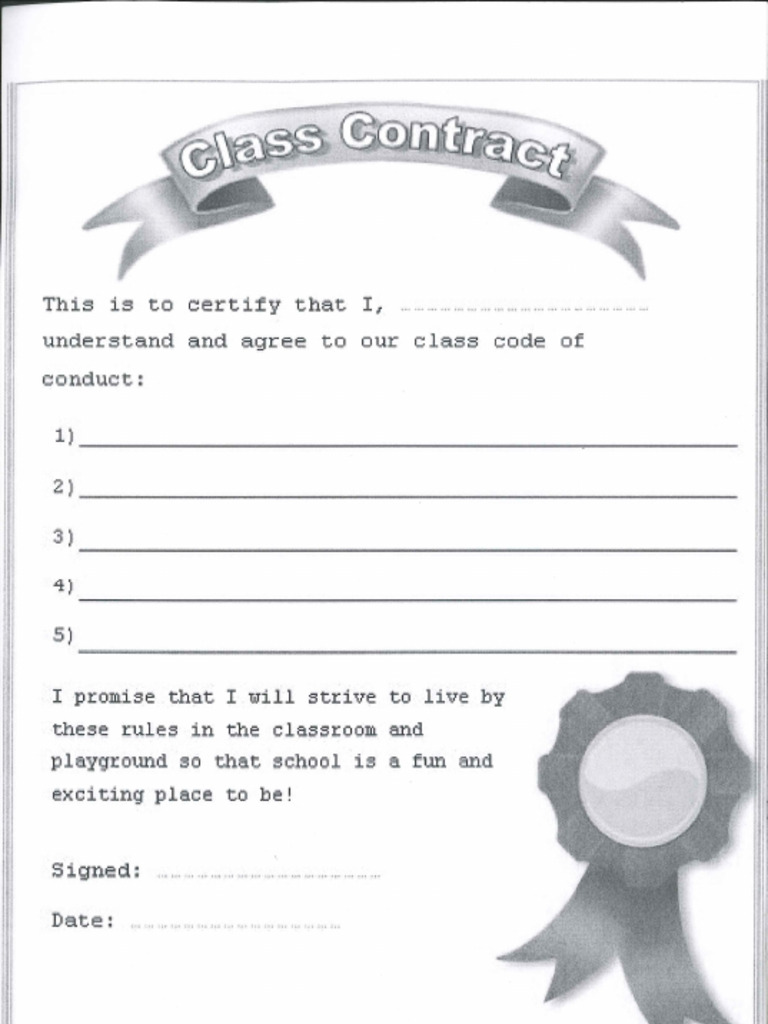 Class Contract Template | PDF
