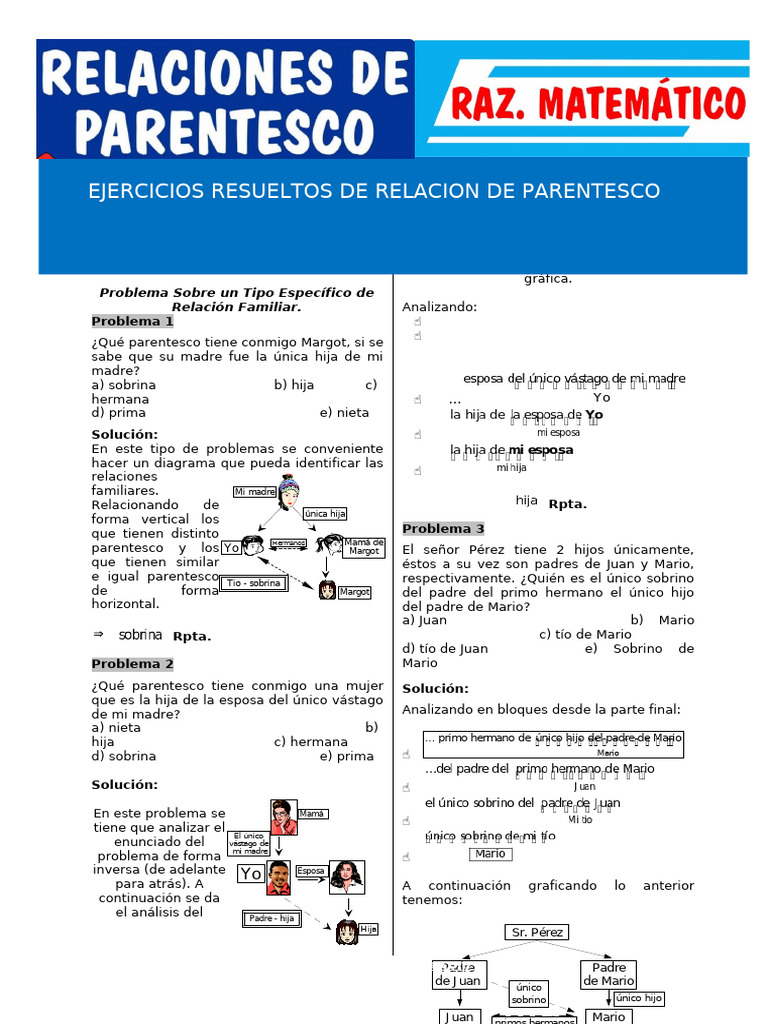 Ejercicios Resueltos de Relacion de Parentesco | PDF