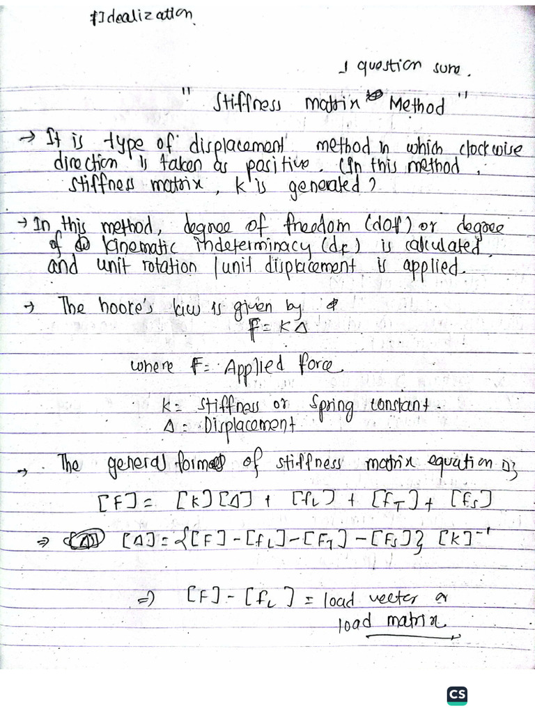 Stiffness Matrix Method | PDF
