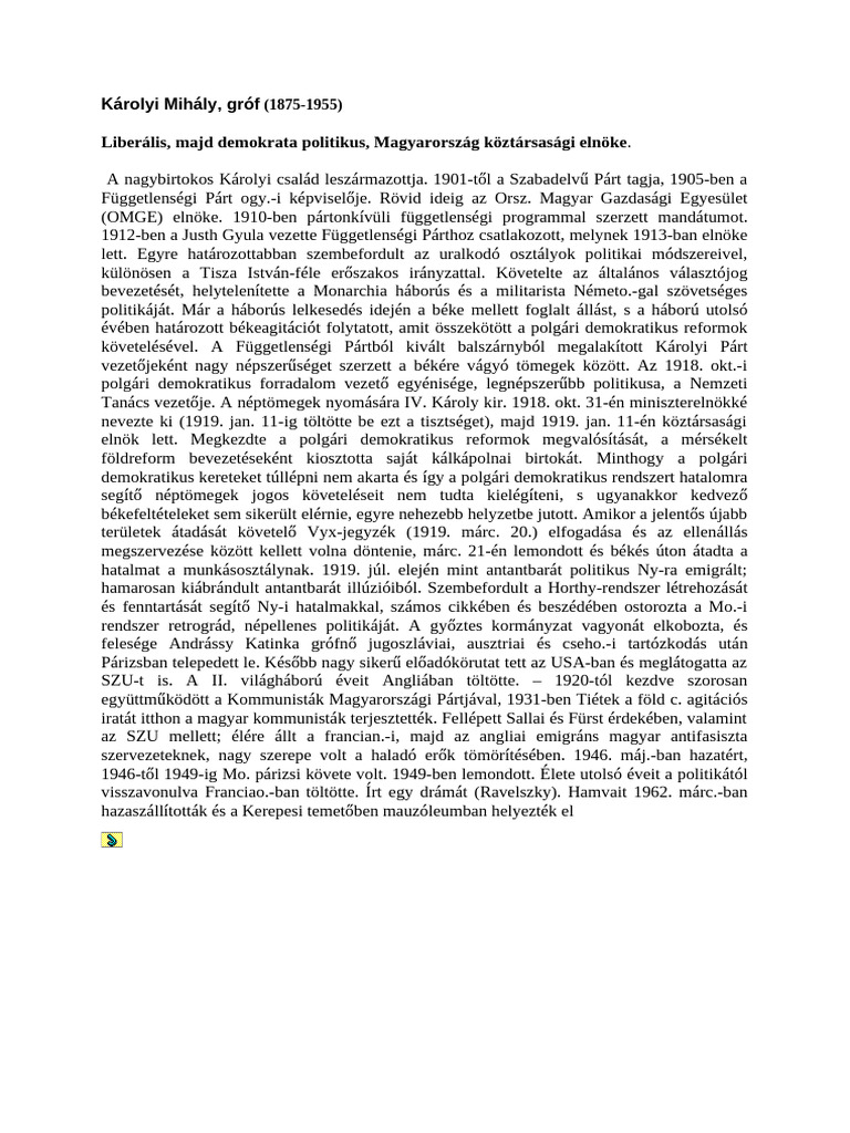 Károlyi Mihály | PDF