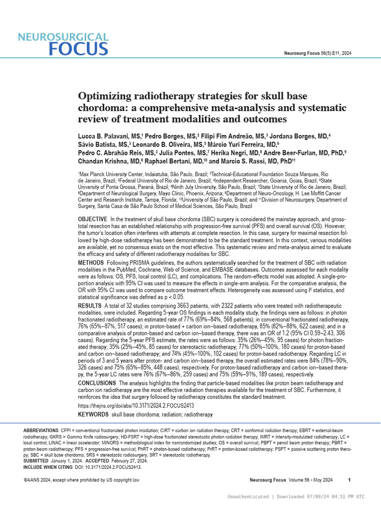 Neurosurg Focus Article Pe11 | PDF | Vertebral Column | Clinical Medicine