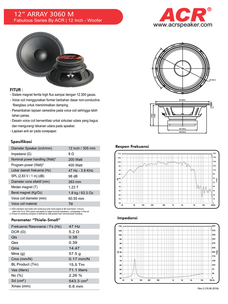 3MN0475 00 12in ARRAY 3060 M FAB Rev 2 | PDF | Loudspeaker | Metrology