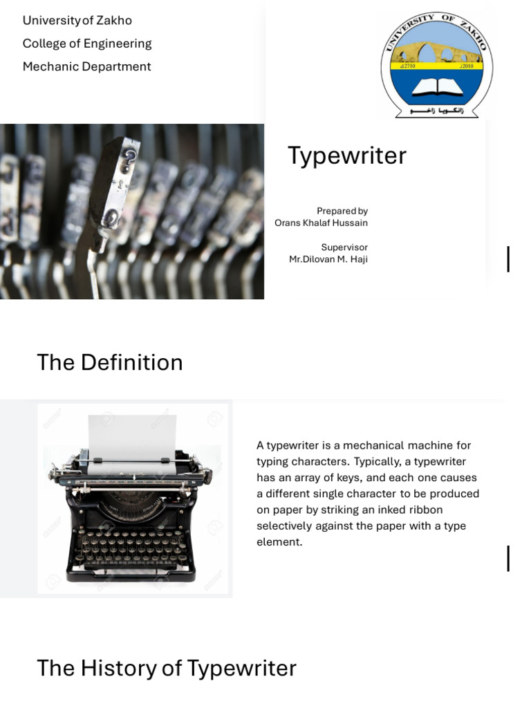 Typewriter Presentation | PDF | Typewriter | Writing Implements