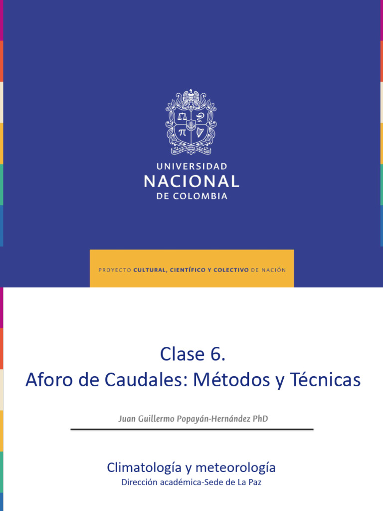 Clase 6 - Aforo de Caudales Métodos y Técnicas | PDF