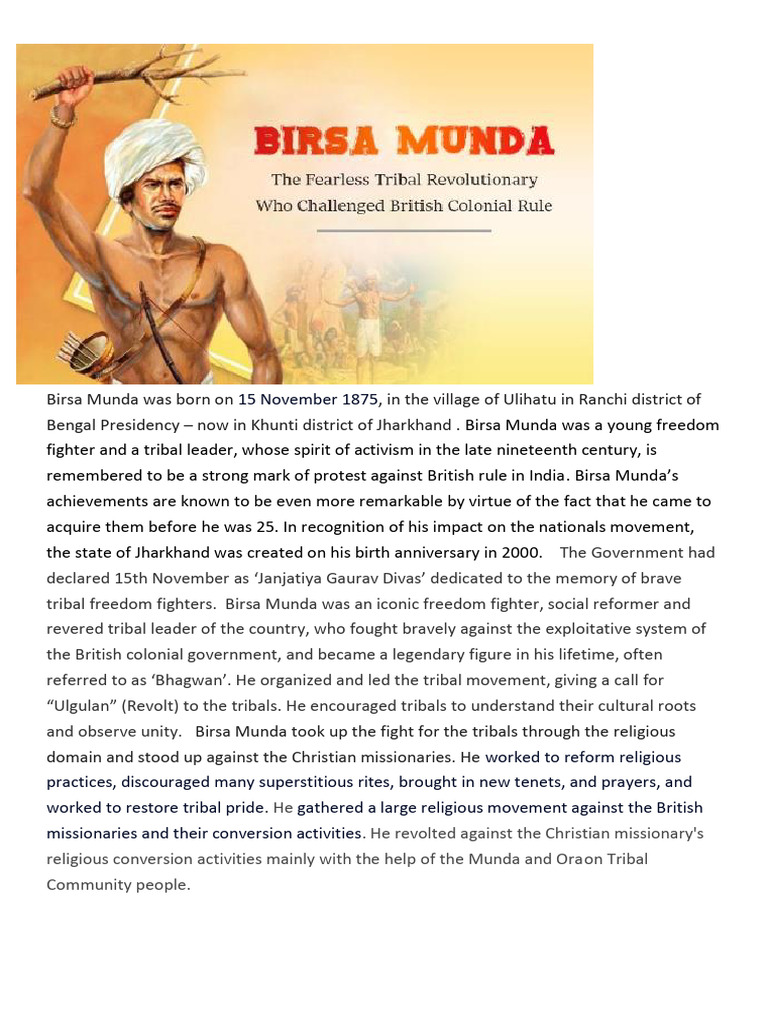 Birth and Legacy of Birsa Munda | PDF