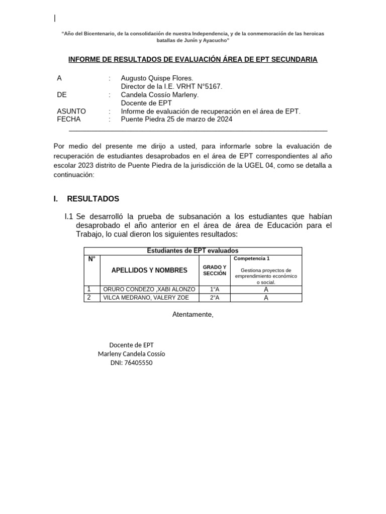 Informe #01 para Copmpartir | PDF