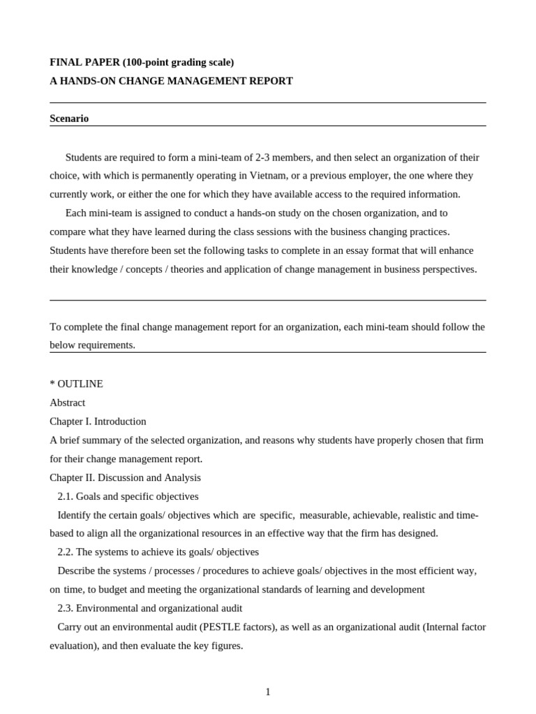 Final - Change MGT - 24-25 (2tc) | PDF | Goal | Evaluation