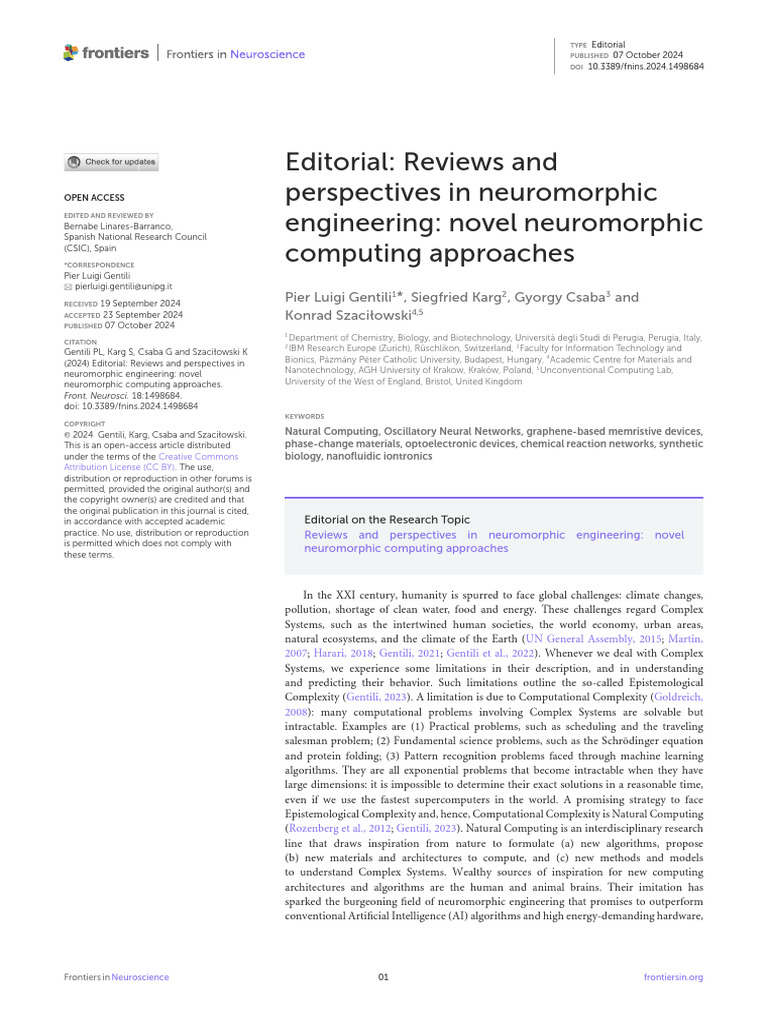 + (2024) - Reviews and Perspectives in Neuromorphic Engineering Novel Neuromorphic Computing ...