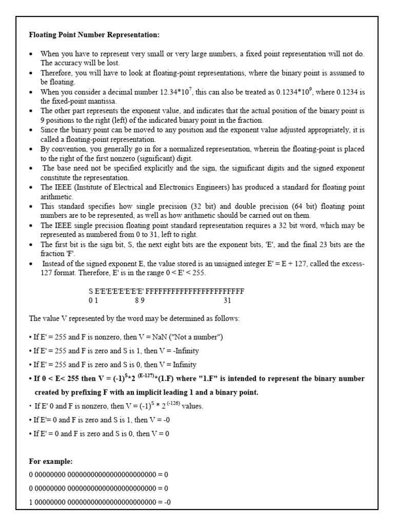 Floating Point | PDF | Elementary Mathematics | Computer Science