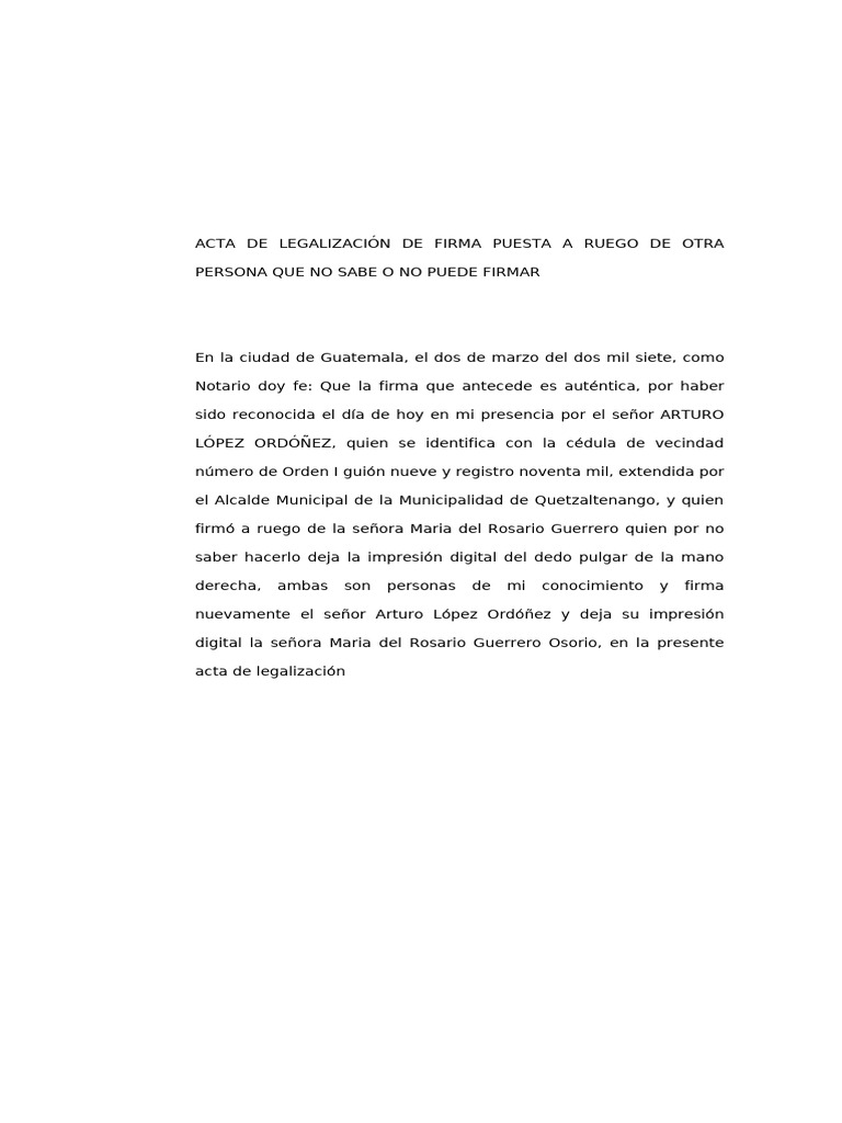 03 Acta de Legalización de Firma Puesta A Ruego de Otra Persona Que No ...