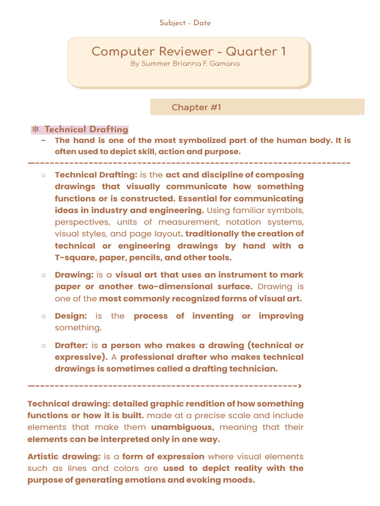 Very Rushed Reviewer in Comp by Summer | PDF | Technical Drawing | Drawing